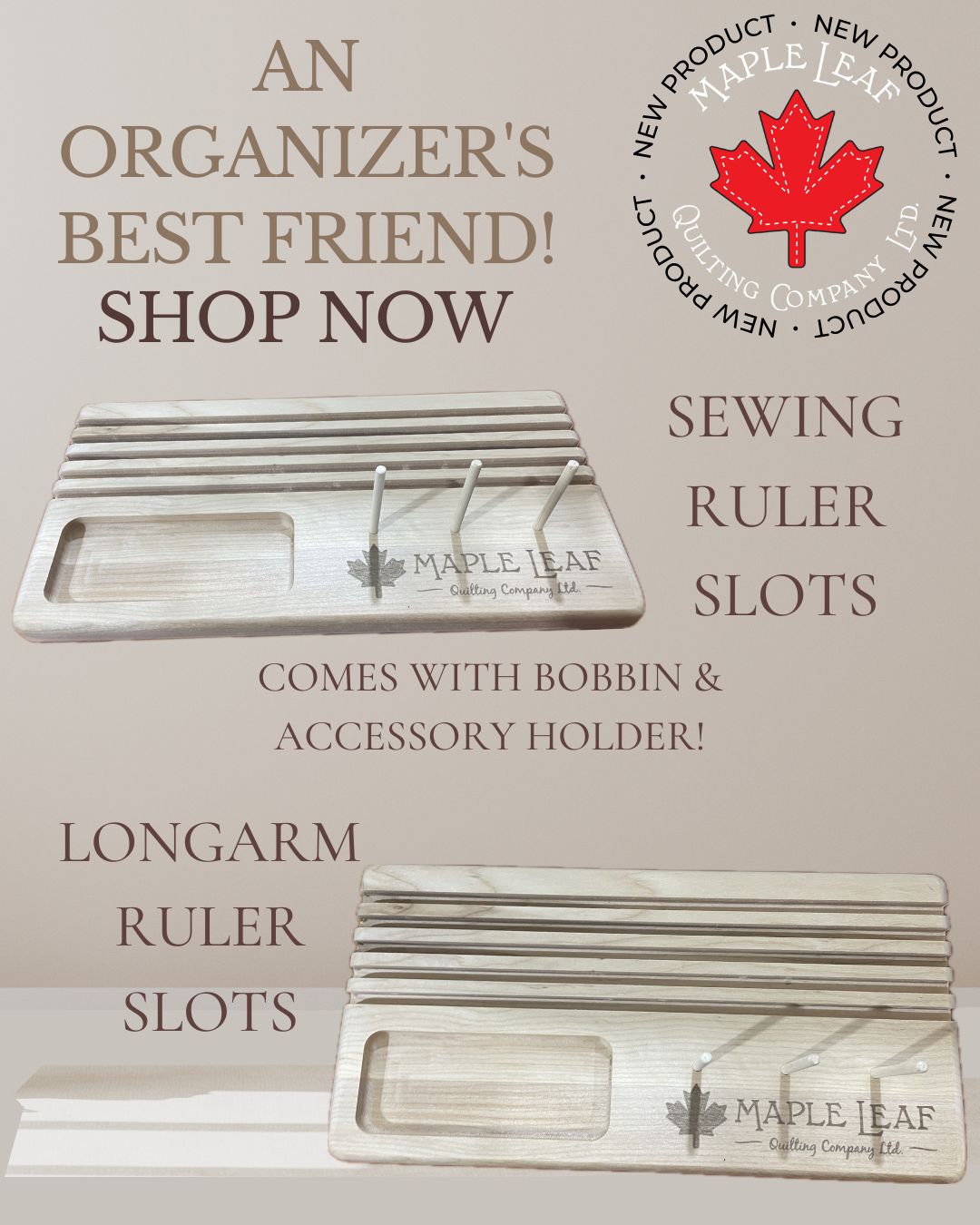 MLQC Ruler stand and Accessory Holder - Maple Leaf Quilting Company Ltd ...