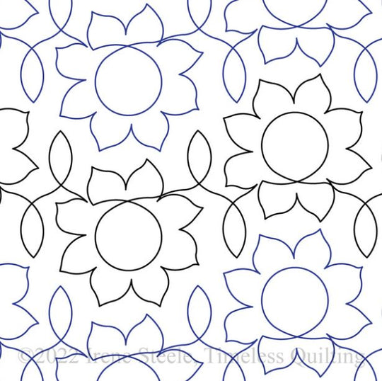 Simple Sunflowers WL - 9" Paper Pantograph – Maple Leaf Quilting ...
